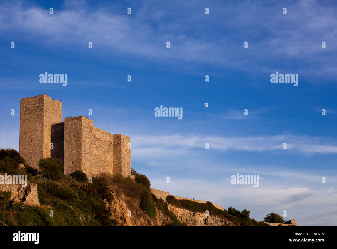 The fort (Rocca Aldobrandesca) of Talamone. Tuscany, Italy Stock Photo ...