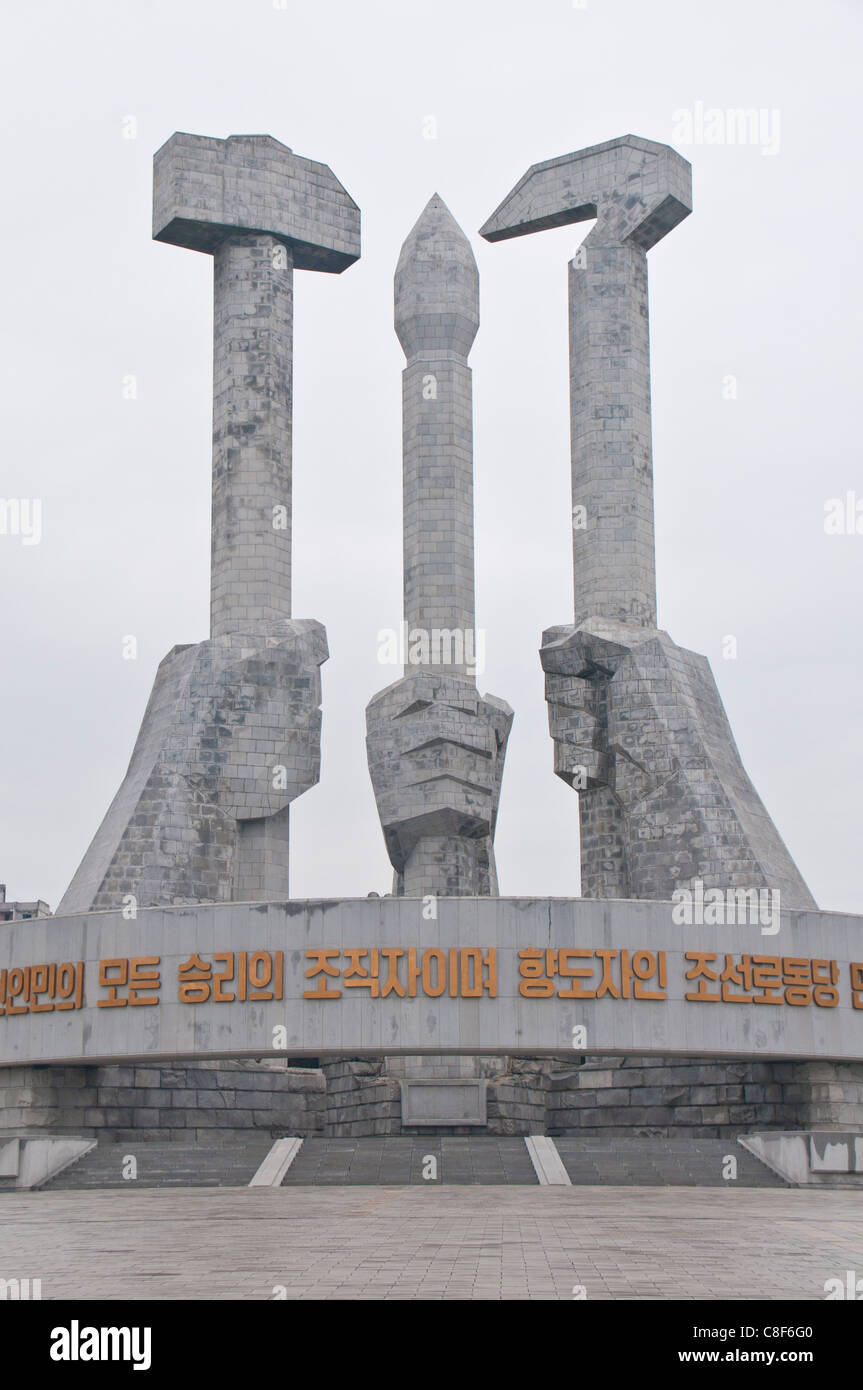 Monument to Party Foundation, Pyongyang, North Korea Stock Photo - Alamy