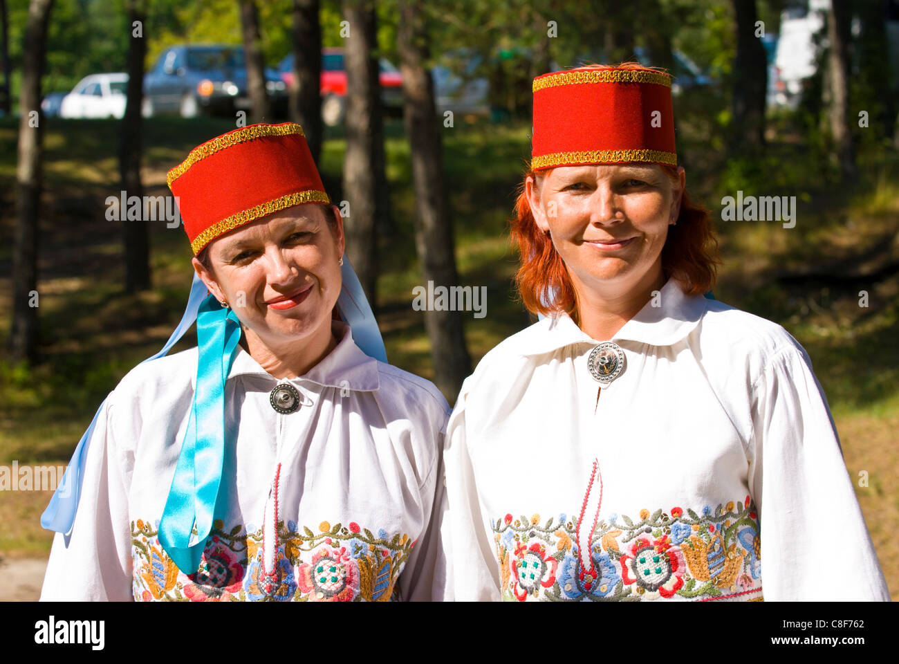 Traditionally dressed women at Saaremaa Island, Estonia, Baltic States ...
