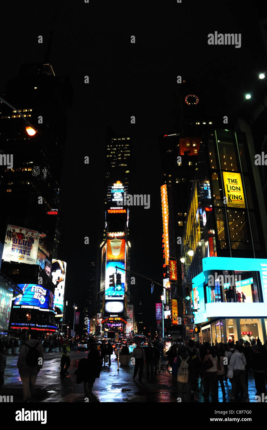 Neon many led screens advertisement billboards attached building ...