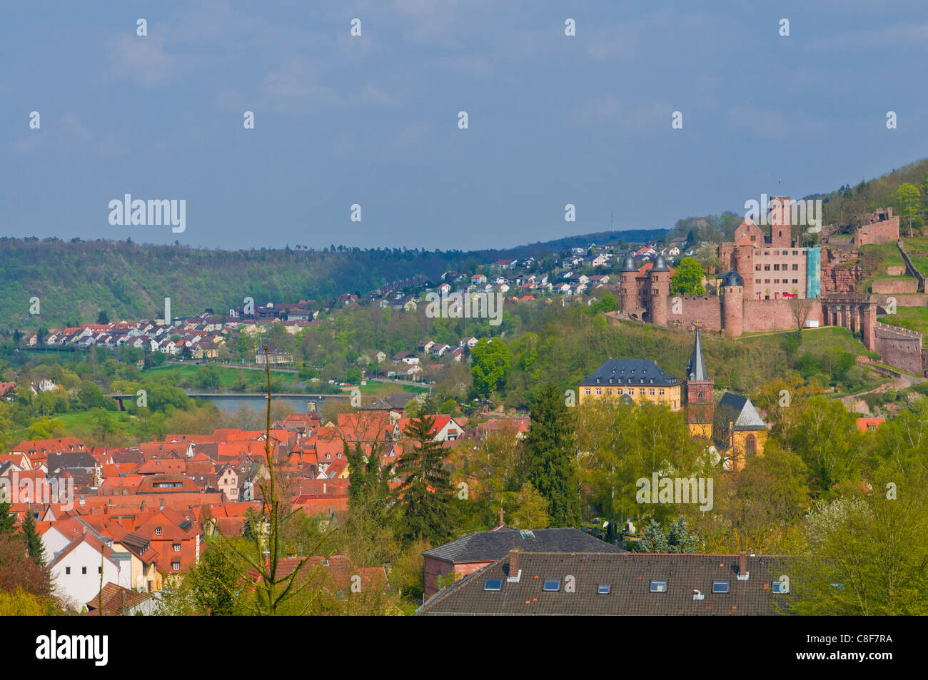 The historic town of Wertheim and its castle, Baden Wurttemberg ...