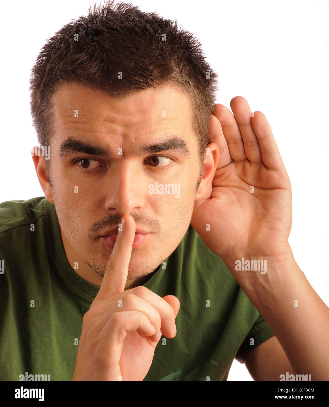 Shushing man close up hi-res stock photography and images - Alamy
