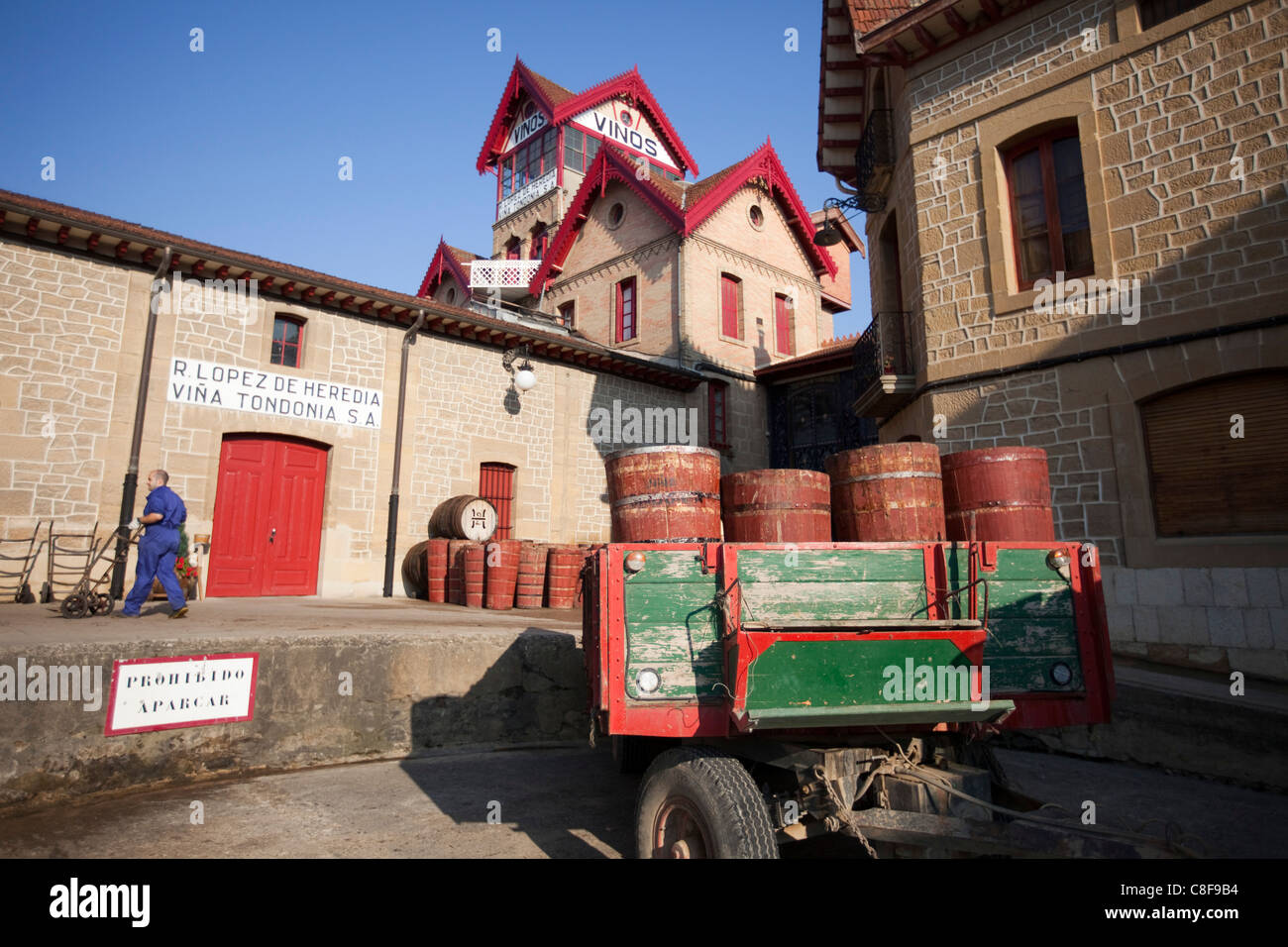 Lopez de Heredia Tractor with grape casks at Vina Tondonia Bodega ...
