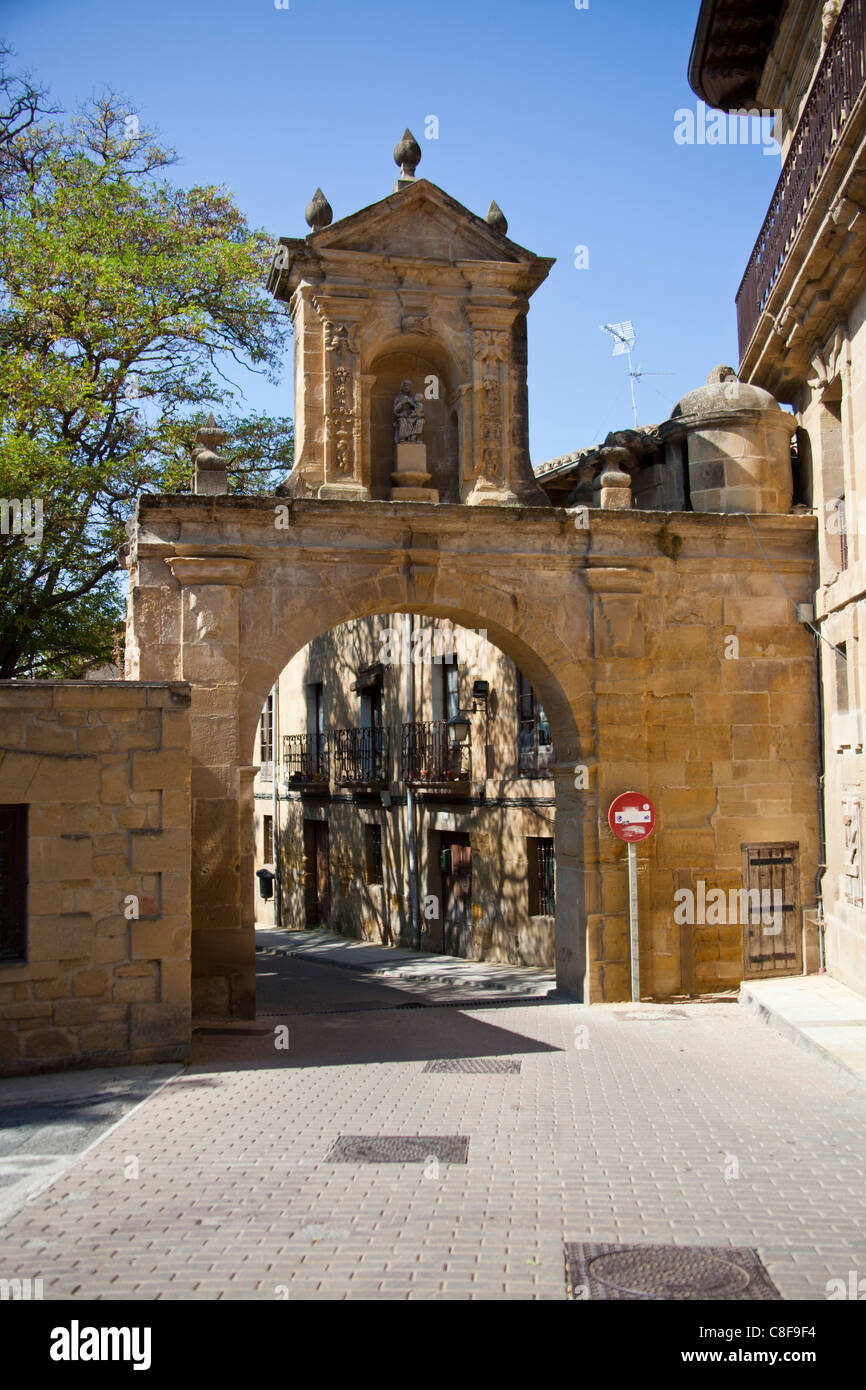 Gate in medieval village district of Labastida Álava, Basque Country ...
