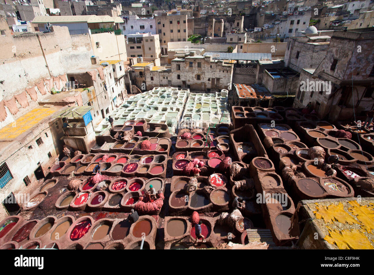 Morocco, North Africa, Africa, fez, Fez, fez, tanning, dye works ...
