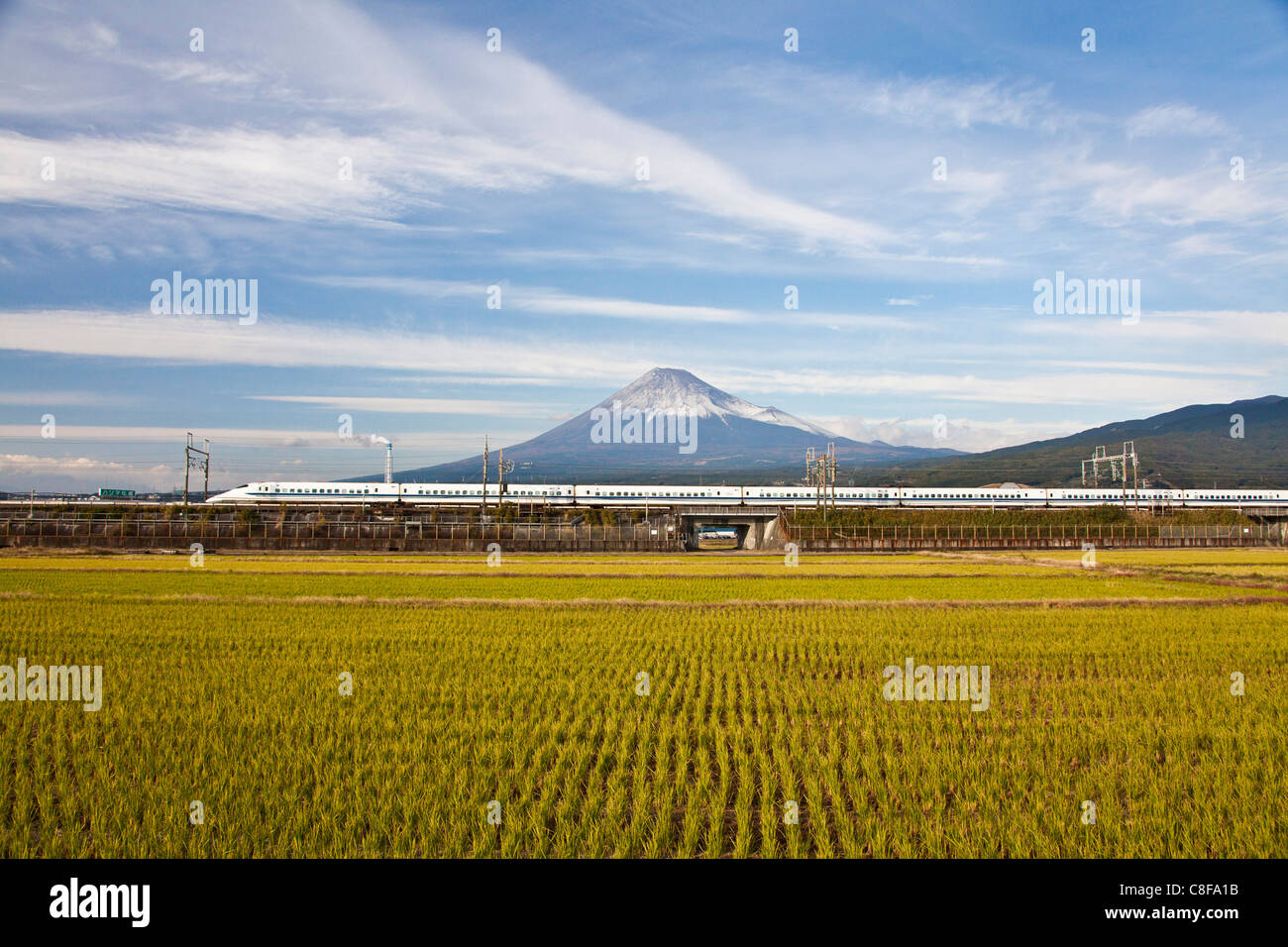 Japan, November, Asia, Fuji, city, mountain Fuji, high-speed train ...