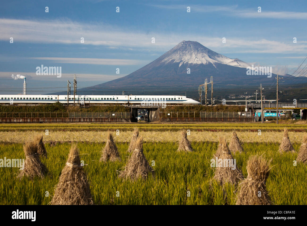 Japan, November, Asia, Fuji, city, mountain Fuji, high-speed train ...
