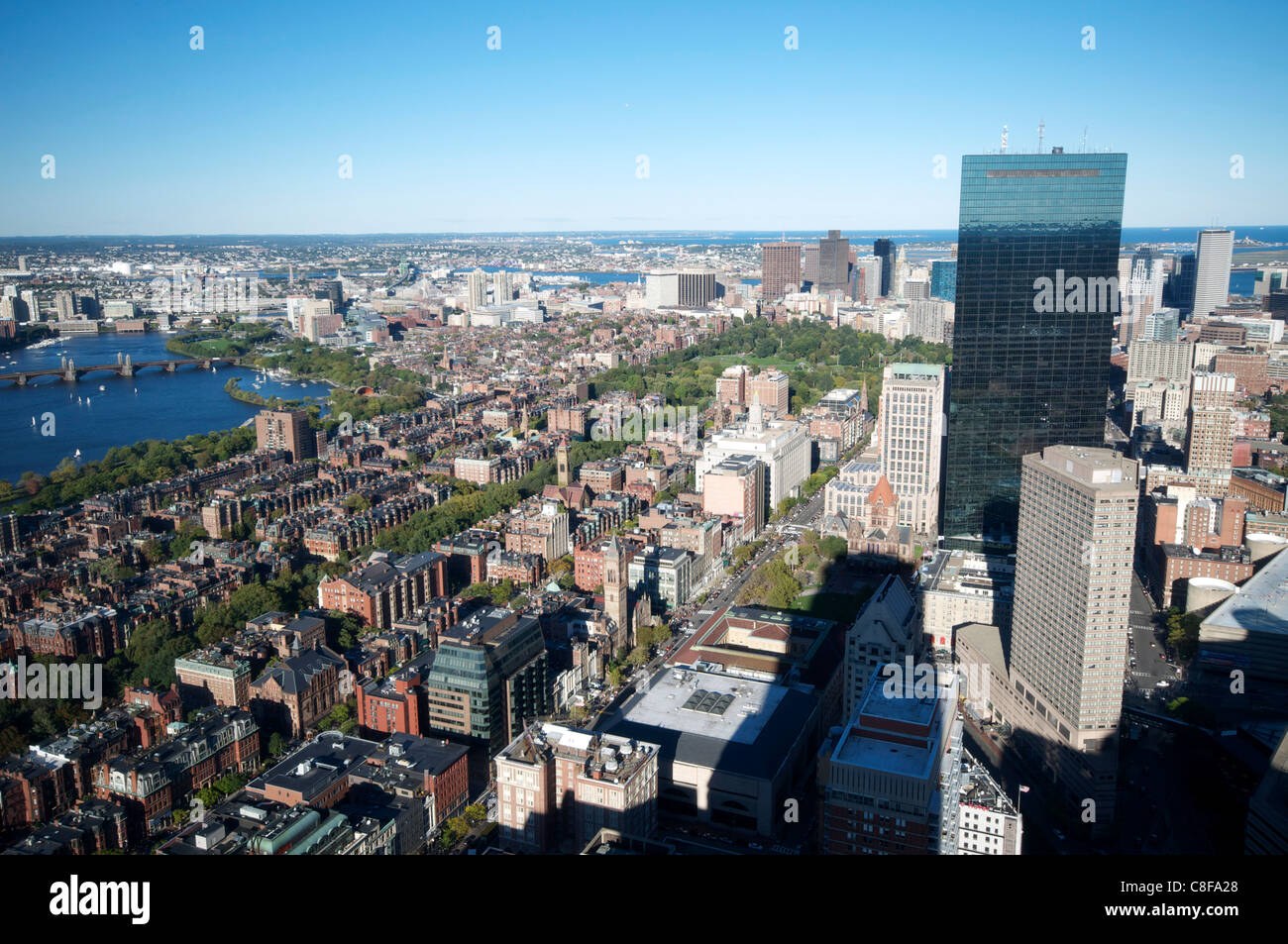 Aerial view of Boston from the Prudential Sky Walk, Boston ...