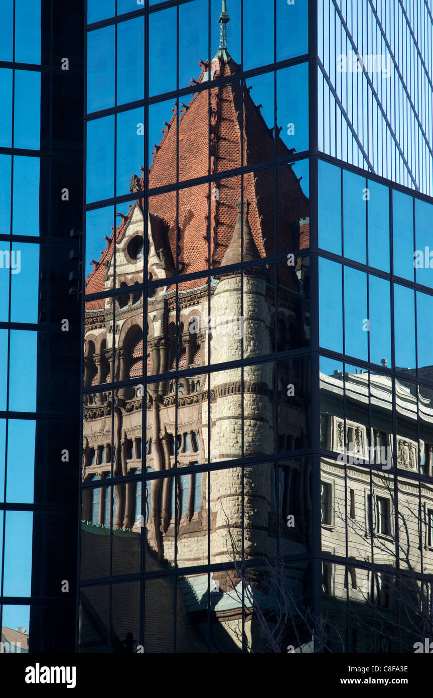 Trinity Church, Hancock Tower, Boston, Massachusetts, New England ...