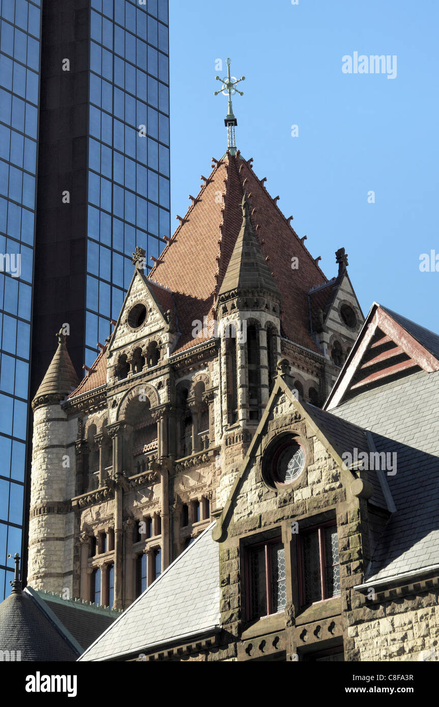 Trinity Church, Hancock Tower, Boston, Massachusetts, New England ...