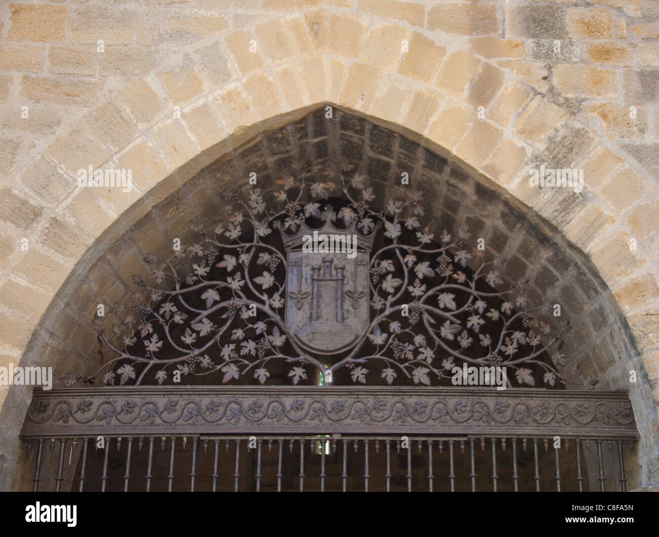 Santa María de los Reyes details of gate Laguardia 110740 Spain Stock ...