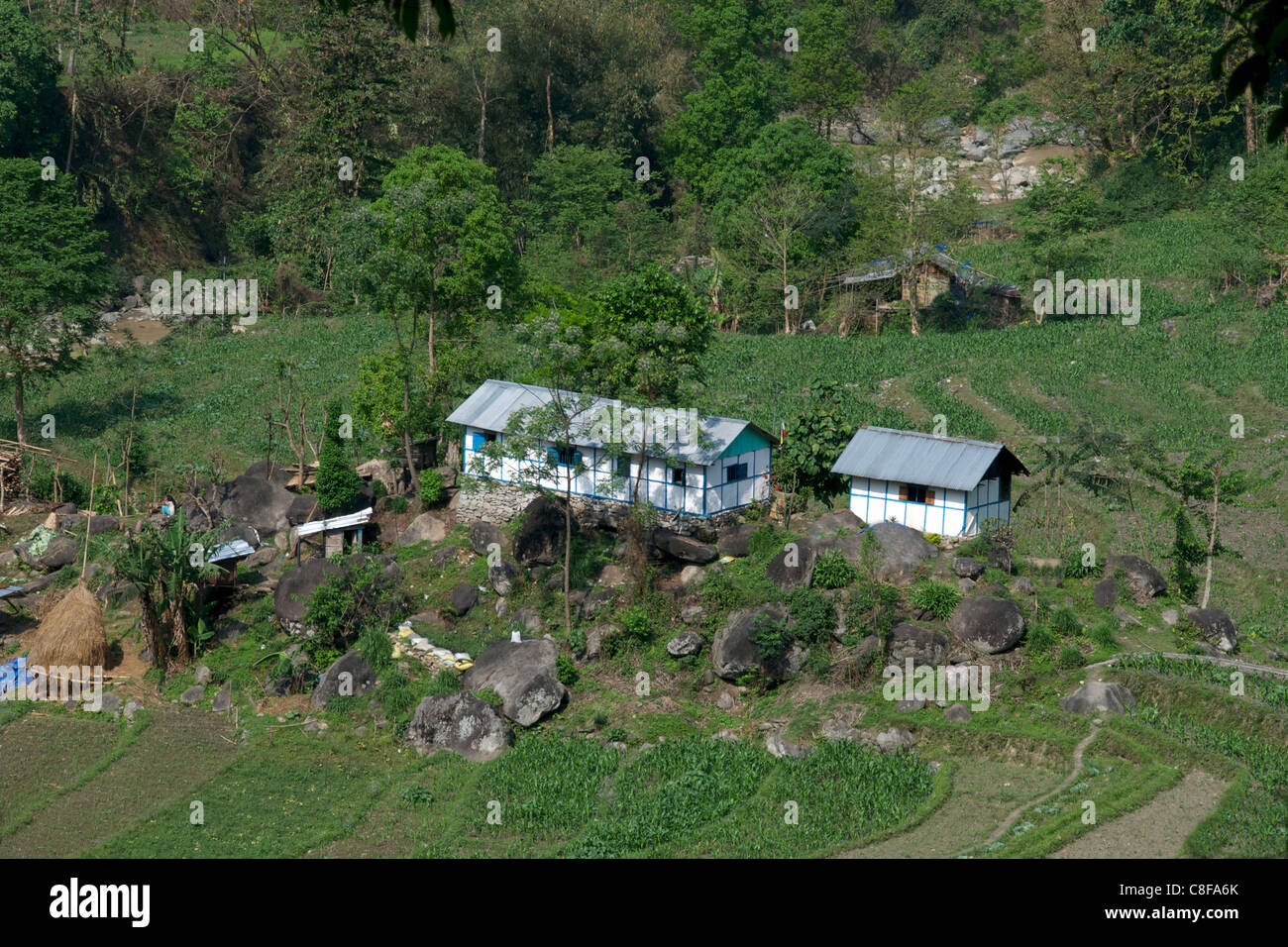 Mountain farmhouse south eastern Sikkim India Stock Photo - Alamy