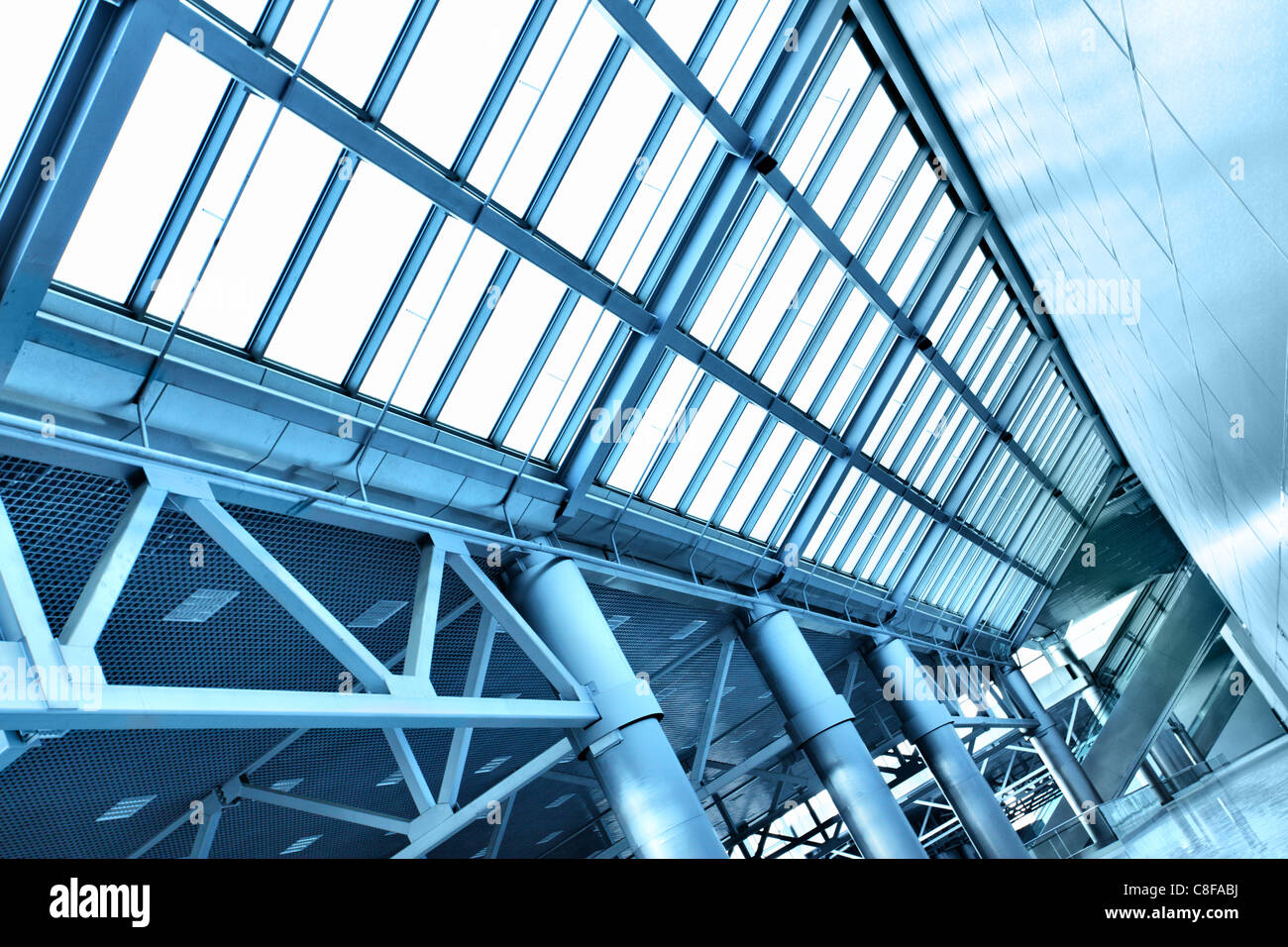 Industrial interior toned in the blue color Stock Photo - Alamy
