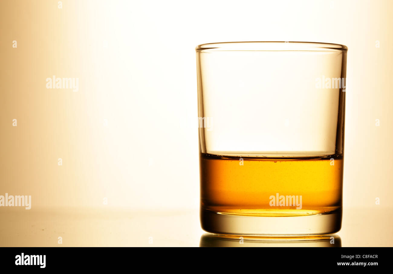 Glass of pure whisky close up Stock Photo - Alamy