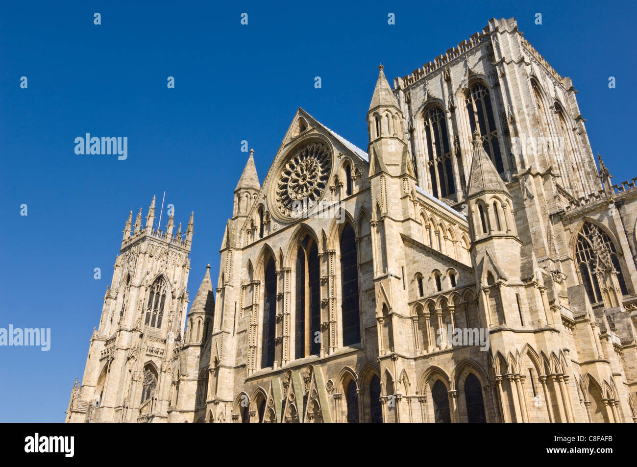 Side view of York Minster, northern Europe's largest Gothic cathedral ...