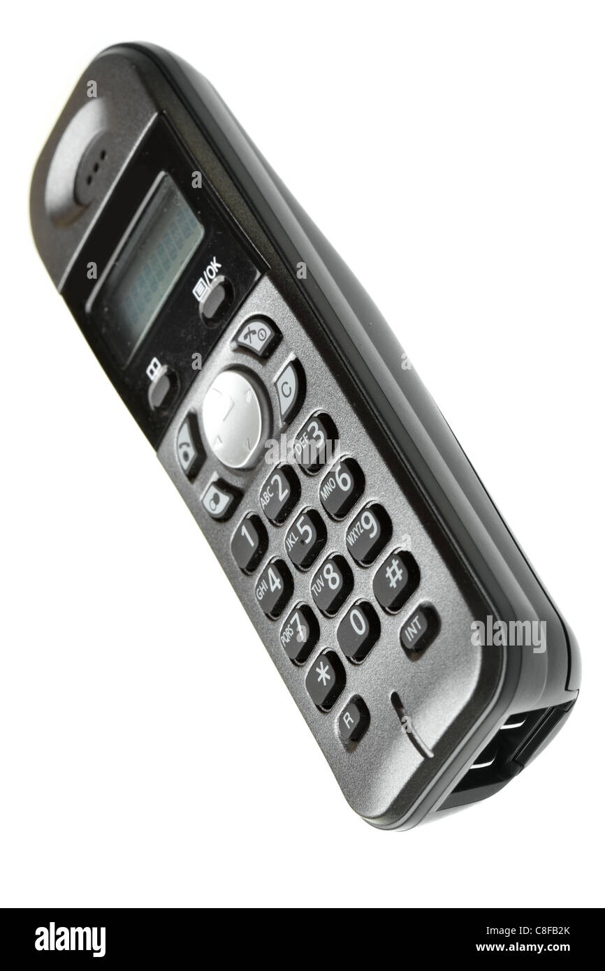 Cordless phone isolated over the white background Stock Photo - Alamy