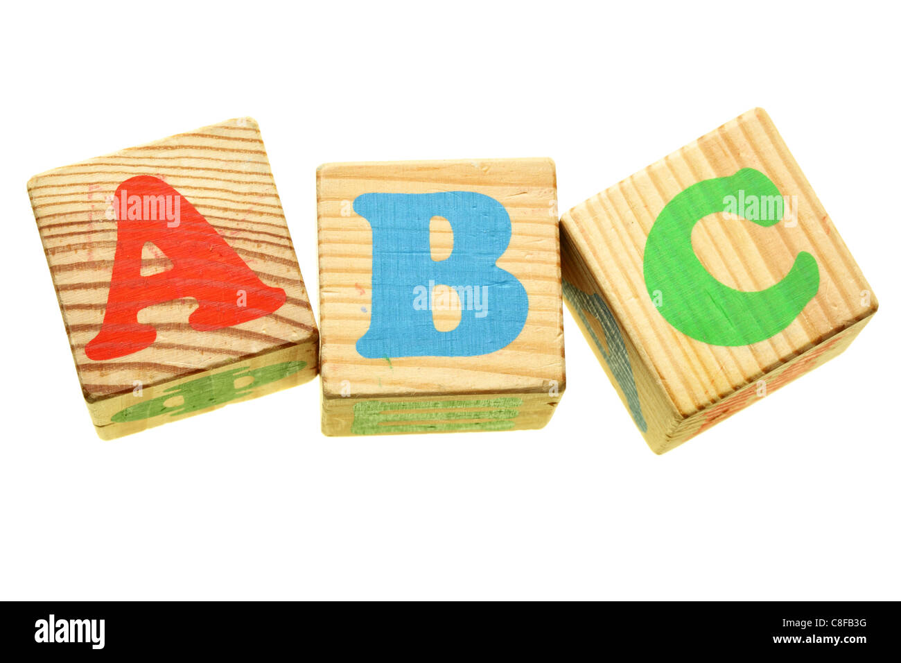 Wooden letters ABC isolated over the white background Stock Photo - Alamy