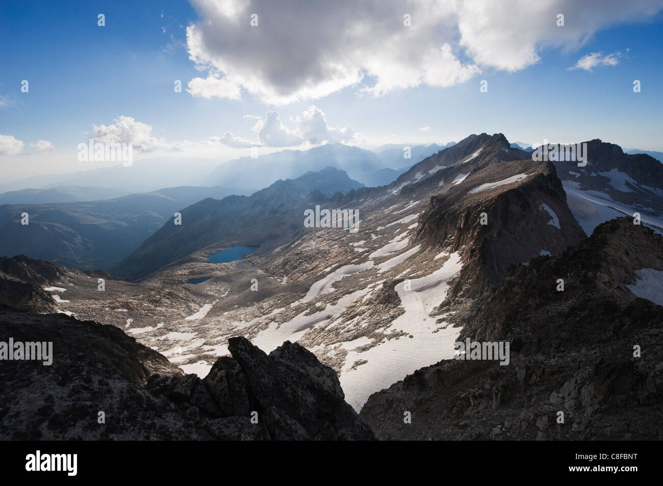 View from Pico de Aneto, at 3404m the highest peak in the Pyrenees ...