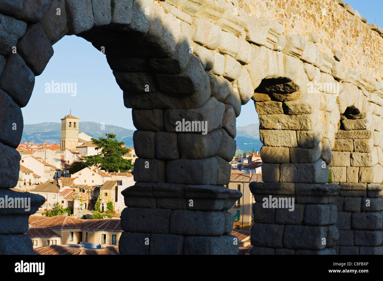 The 1st century Roman aqueduct, UNESCO World Heritage Site, Segovia ...