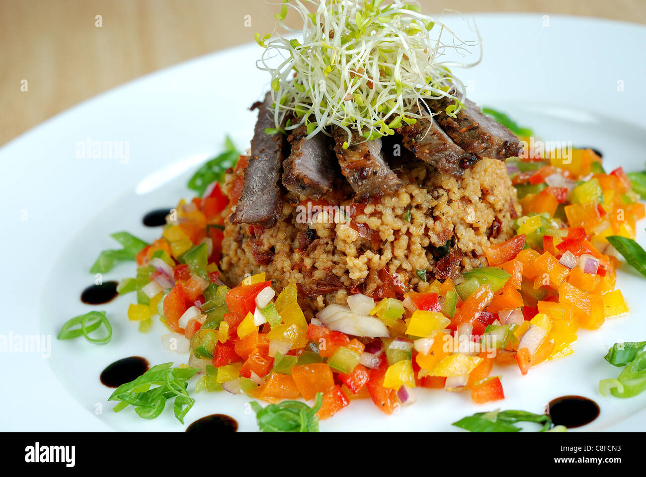 Beef and cous cous salad Stock Photo - Alamy