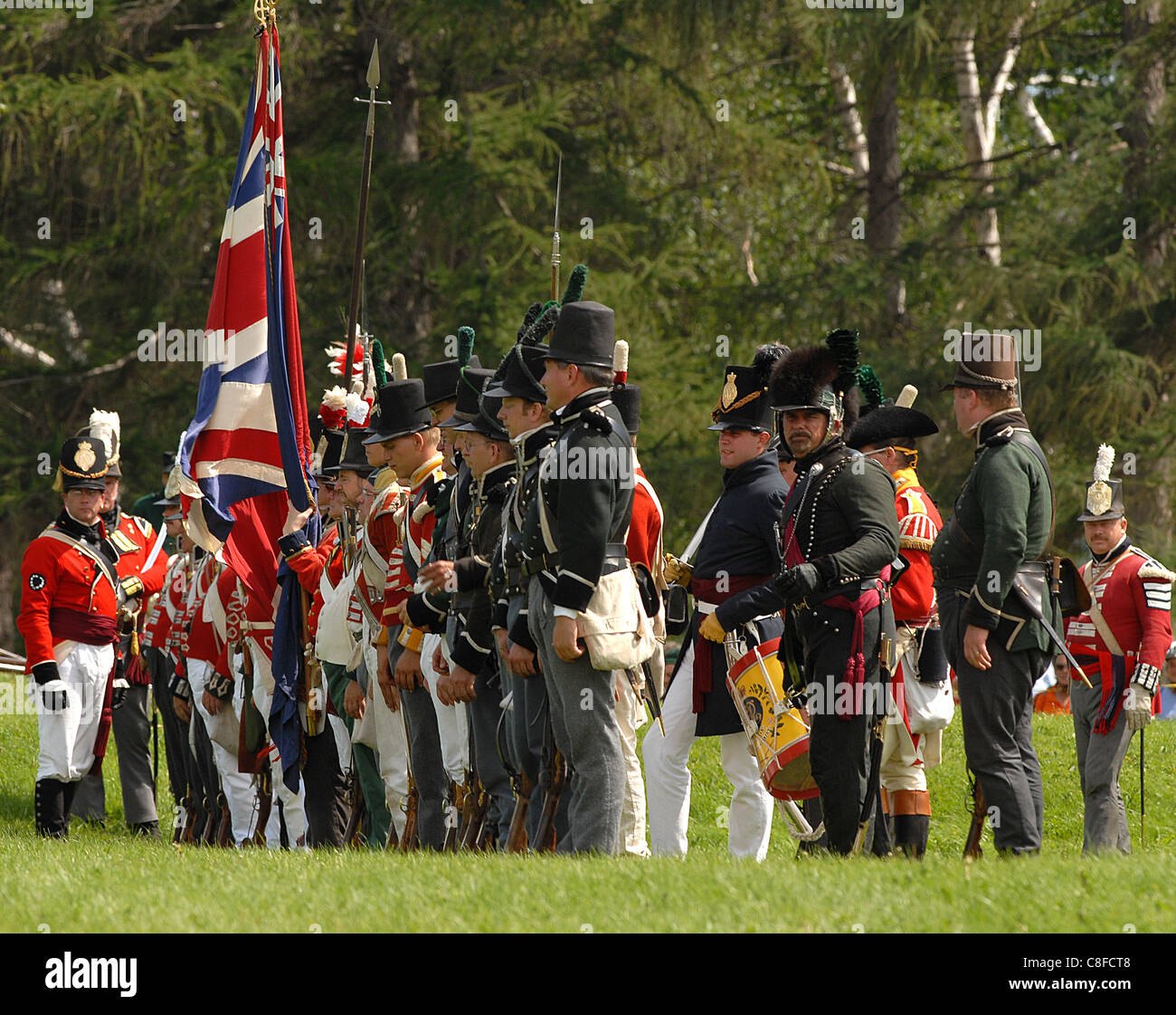 British Soldiers lined up at the end of the battle at the Siege of Fort ...
