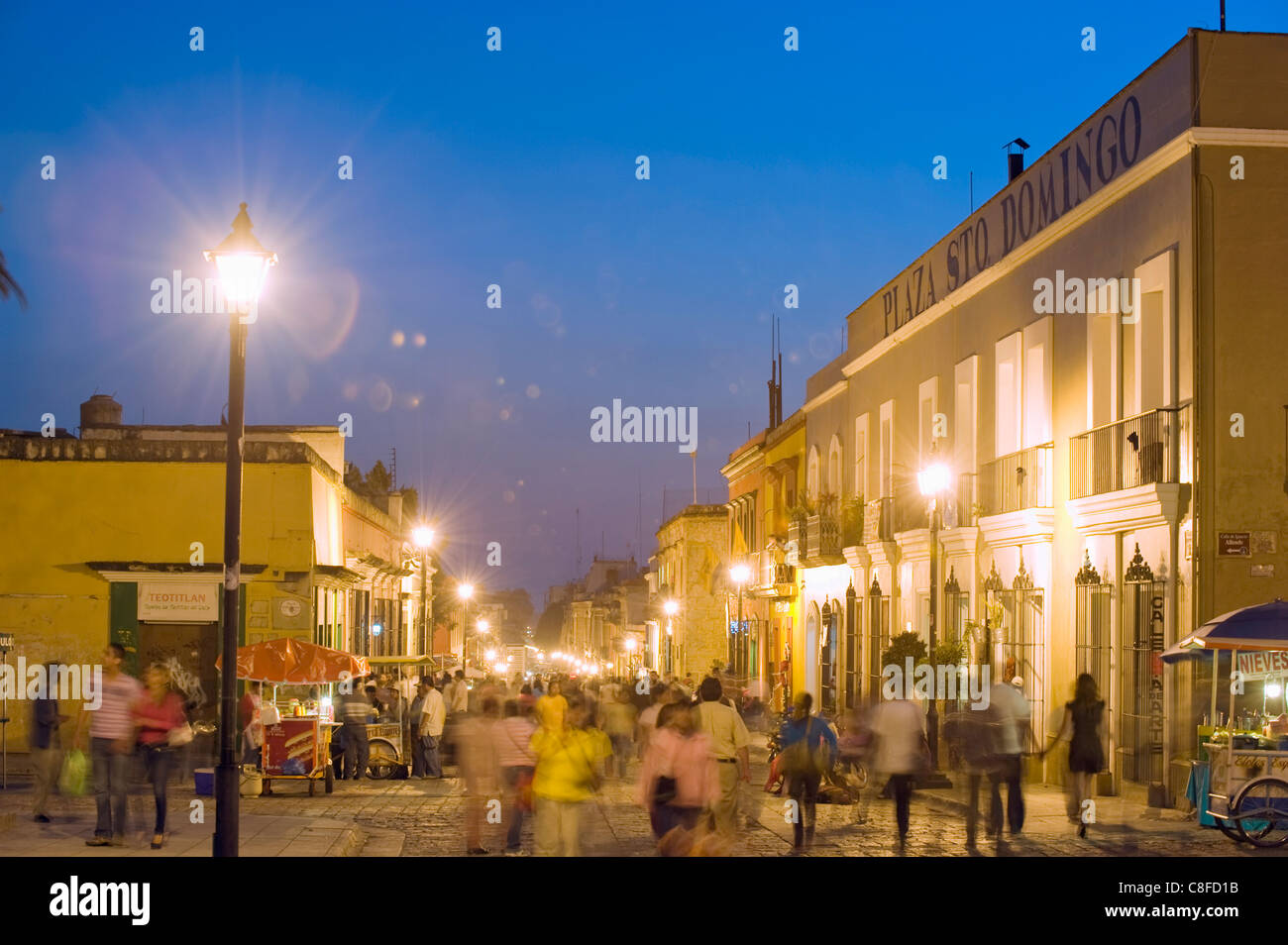 Nightime street scene, Oaxaca, Oaxaca state, Mexico Stock Photo - Alamy