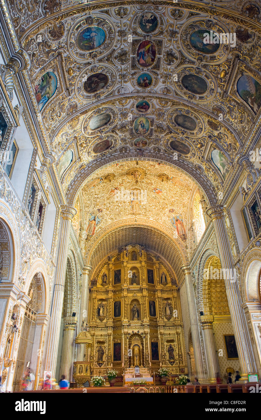 Interior of Santo Domingo church, Oaxaca, Oaxaca state, Mexico Stock ...