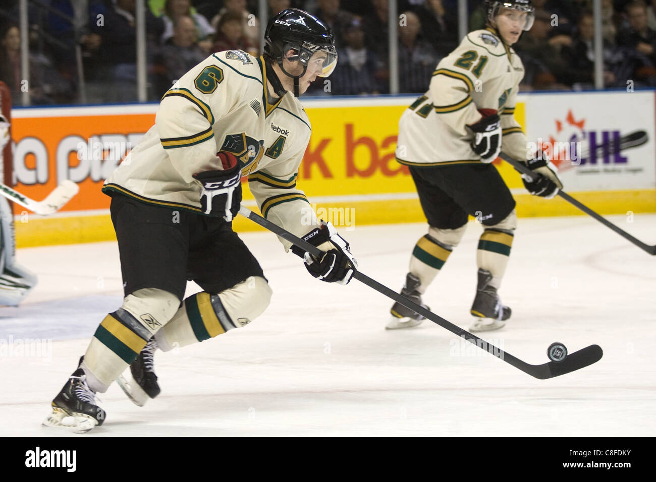 London Ontario, Canada - October 21, 2011. Scott Harrington (6) of the ...