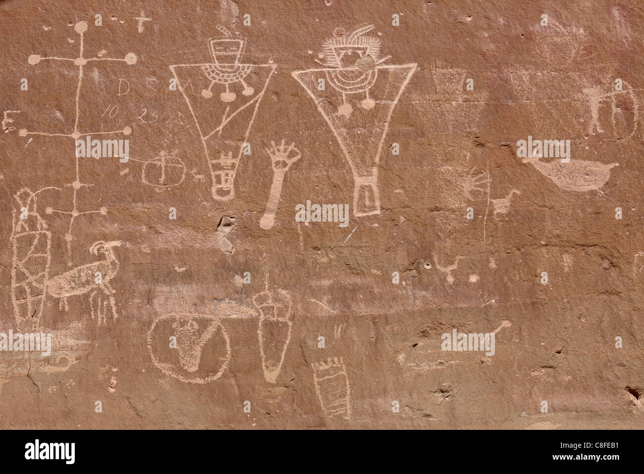 Petroglyphs from the Fremont Culture, Sego Canyon, Utah, United States ...
