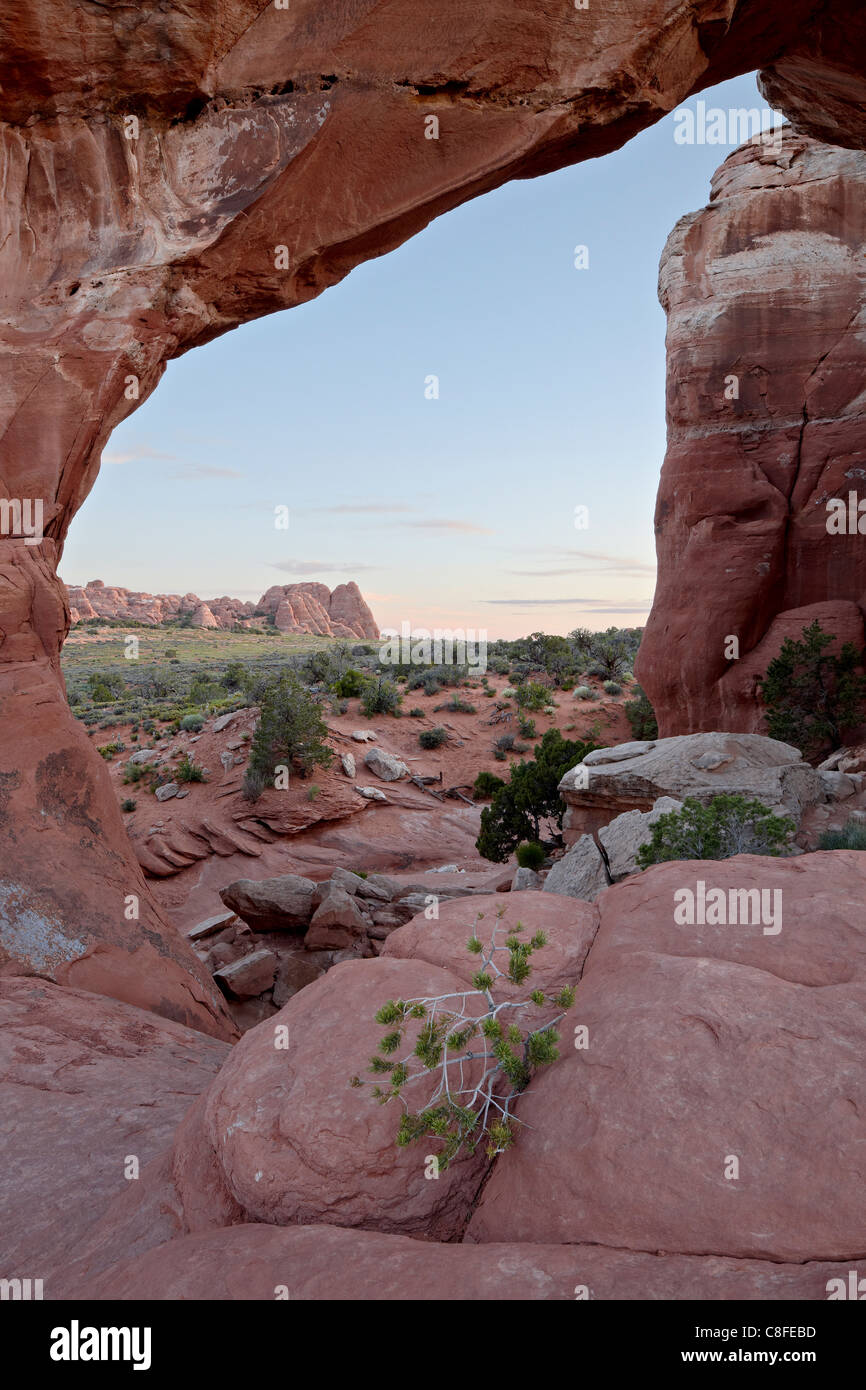 Broken Arch at sunset, Arches National Park, Utah, United States of ...