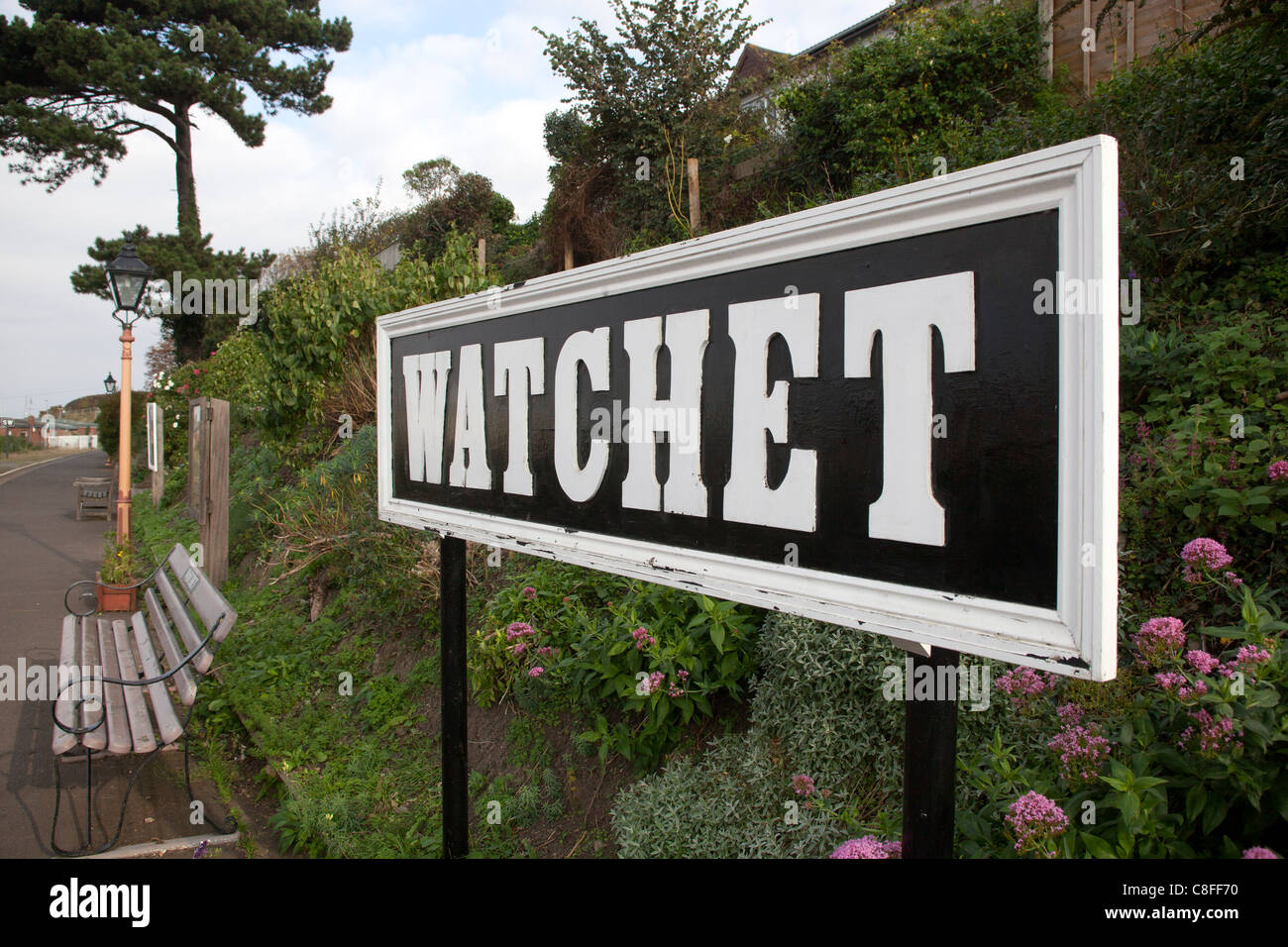 Train Station Sign West Somerset Railway Watchet Stock Photo - Alamy