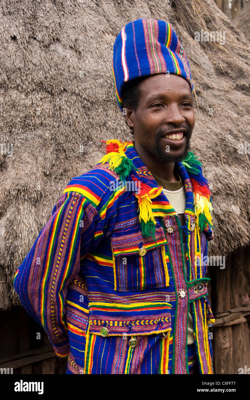 Elk200-5588v Ethiopia, Omo Valley, Konso tribe, King of the Konso Stock ...