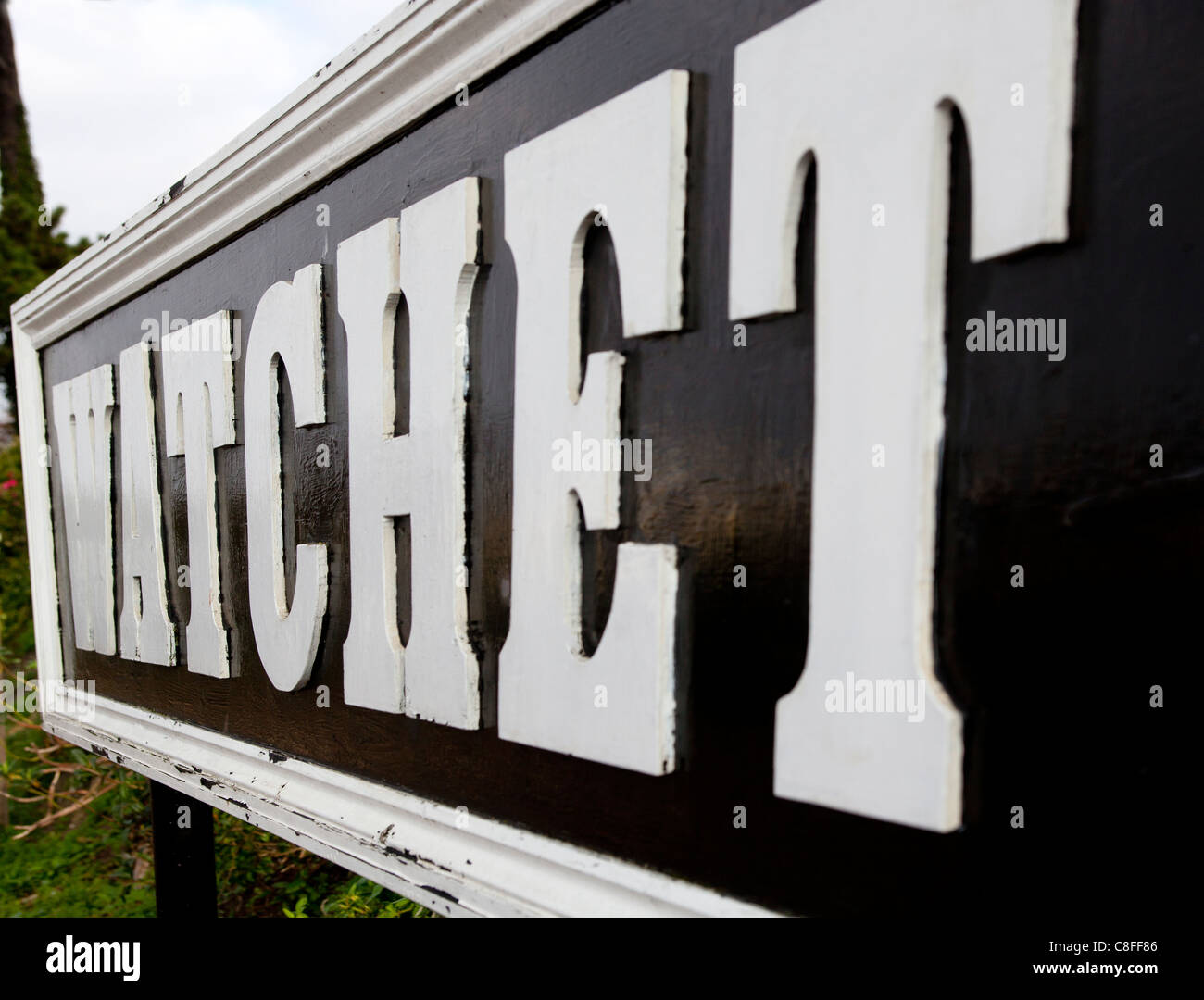 Train Station Sign West Somerset Railway Watchet Stock Photo - Alamy