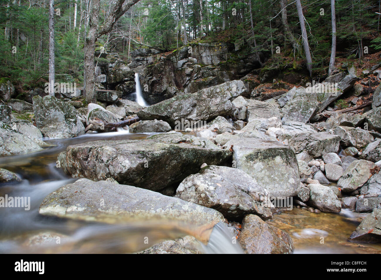 Franconia Notch State Park - Kinsman Falls during the autumn months in ...