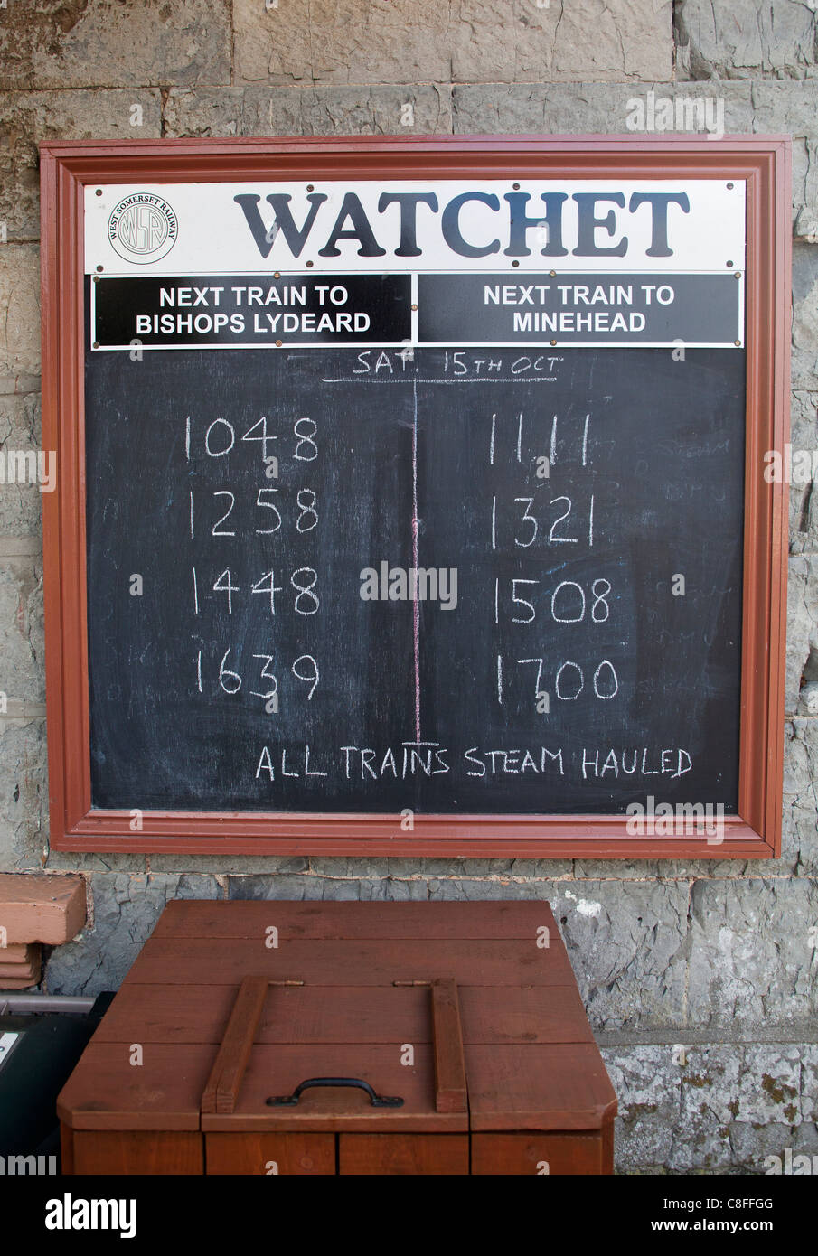 Train Station Sign West Somerset Railway Watchet Stock Photo - Alamy