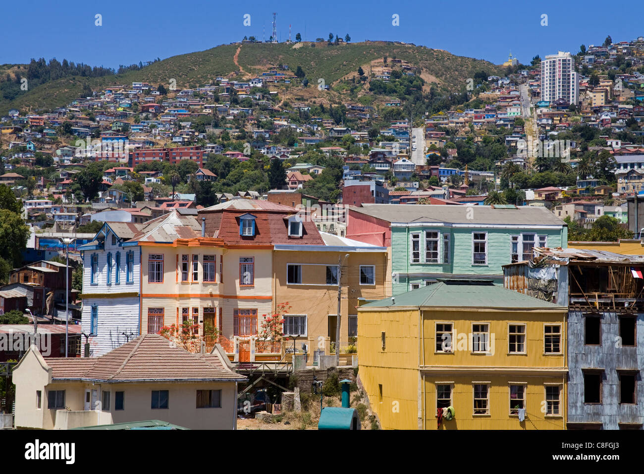 Cerro Concepcion, UNESCO World Heritage Site, Valparaiso, Chile Stock ...