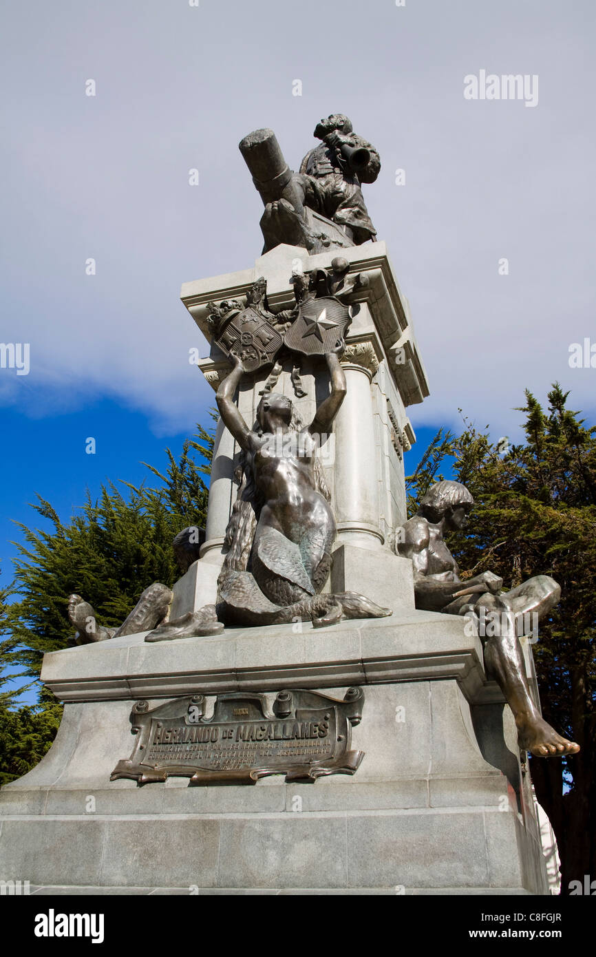 Admiral Ferdinand Magellan Monument in Plaza de Armas, Punta Arenas ...