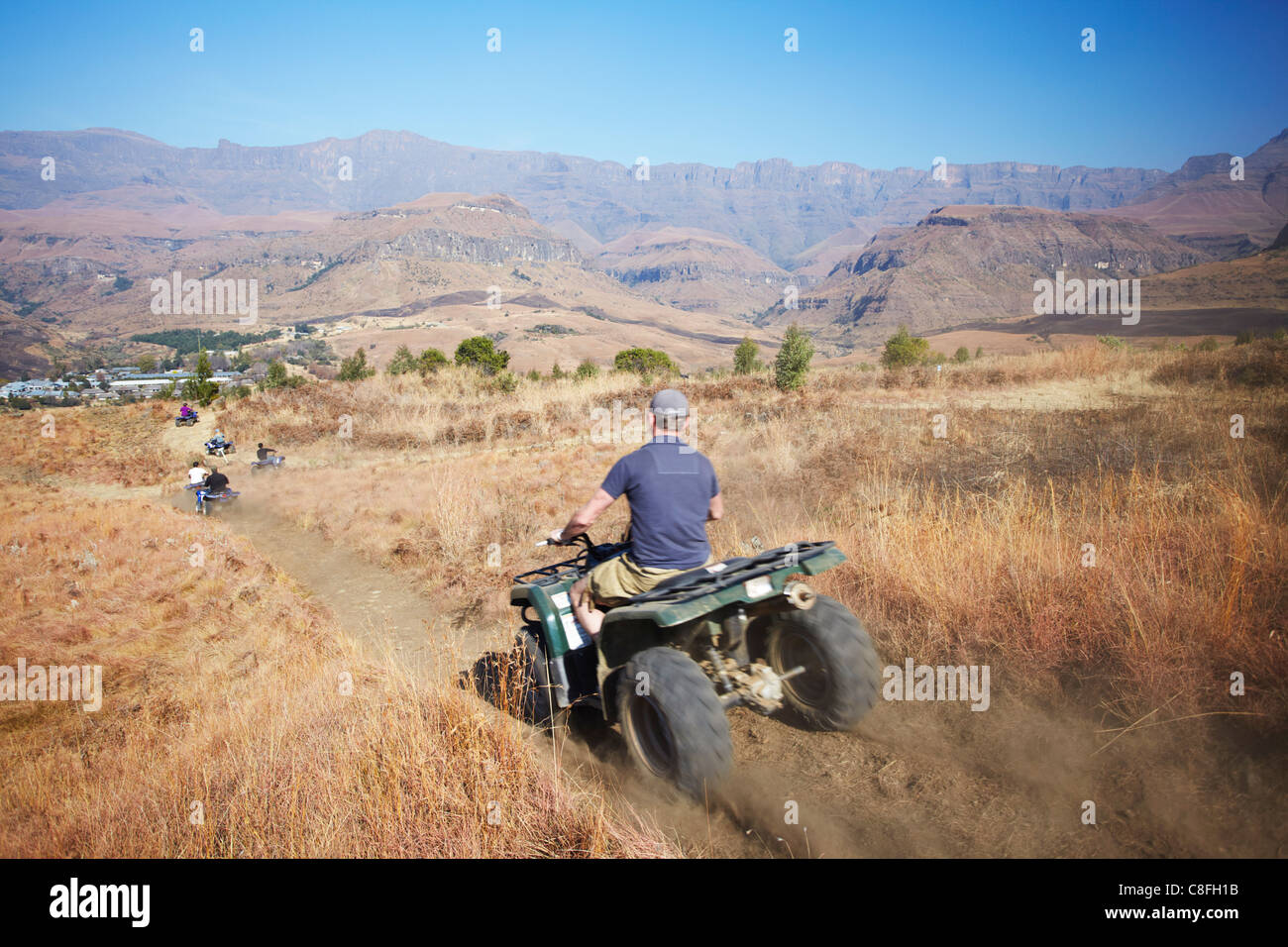 Quad biking, Cathedral Peak Nature Reserve, Ukhahlamba-Drakensberg Park ...