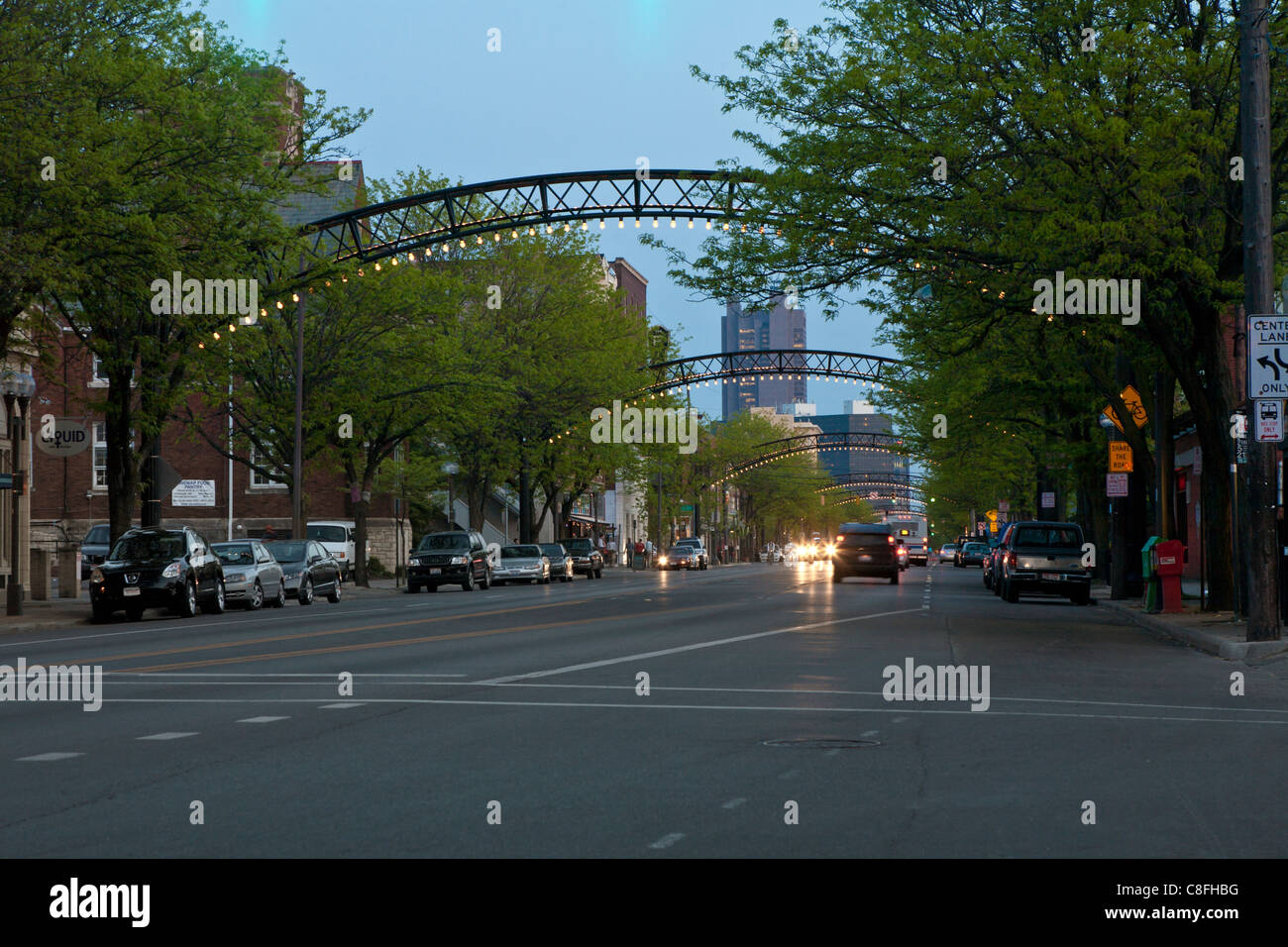 Metal arches over High Street in the Short North neighborhood in ...