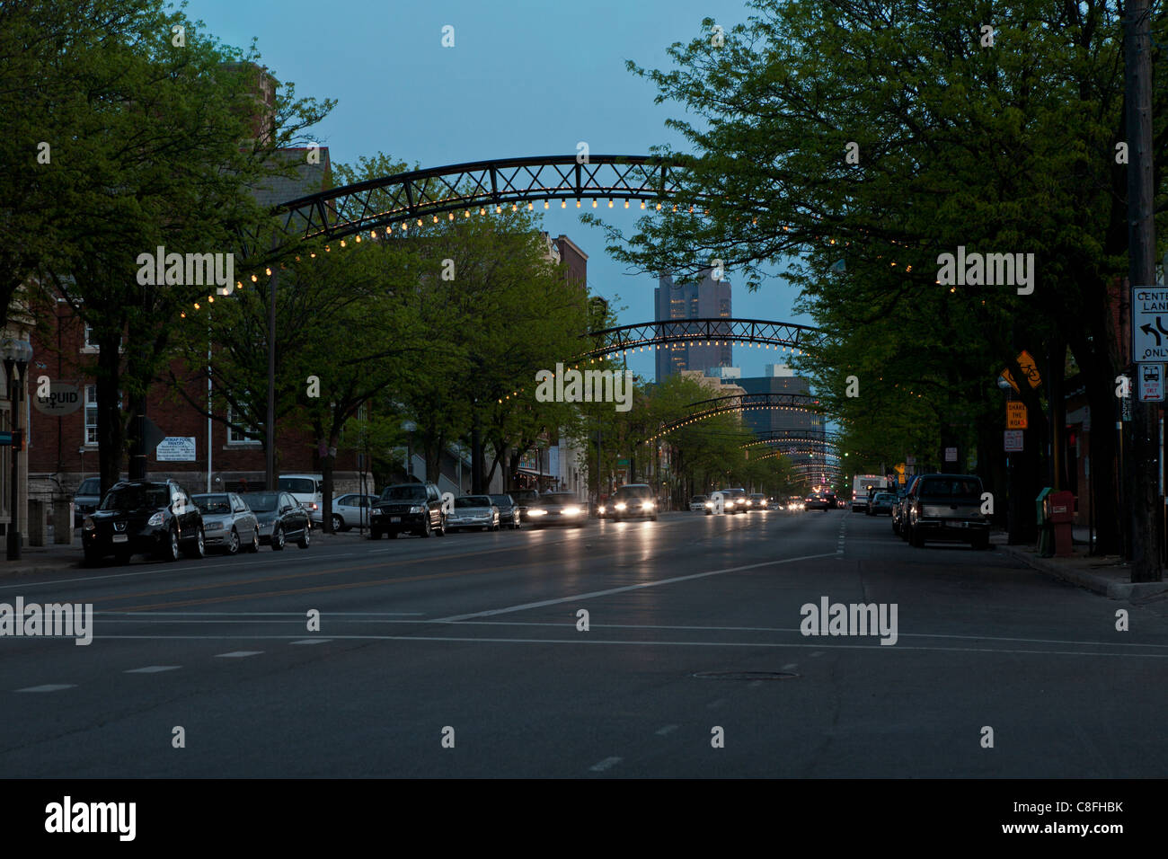 Metal arches over High Street in the Short North neighborhood in ...