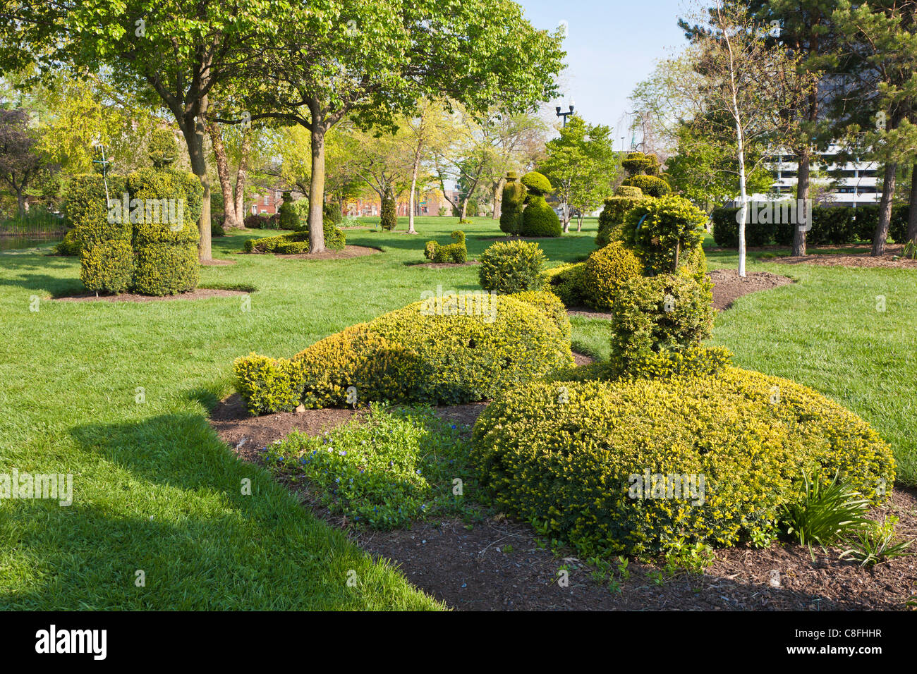 Topiaries in the Old Deaf School Topiary Park in Columbus, Ohio Stock ...