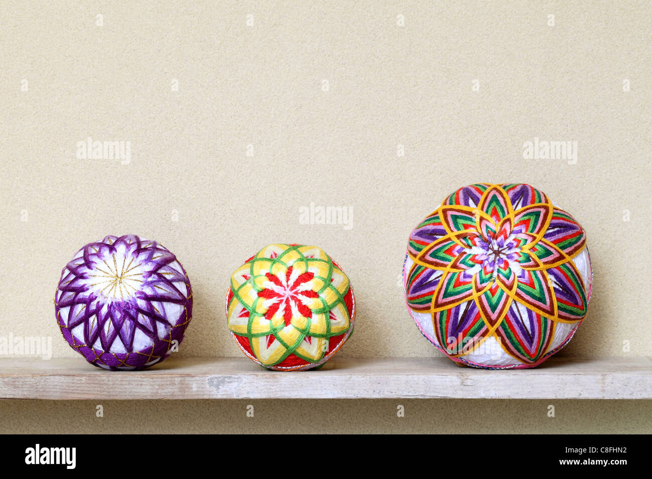 Japanese traditional colorful ball on a shelf Stock Photo - Alamy