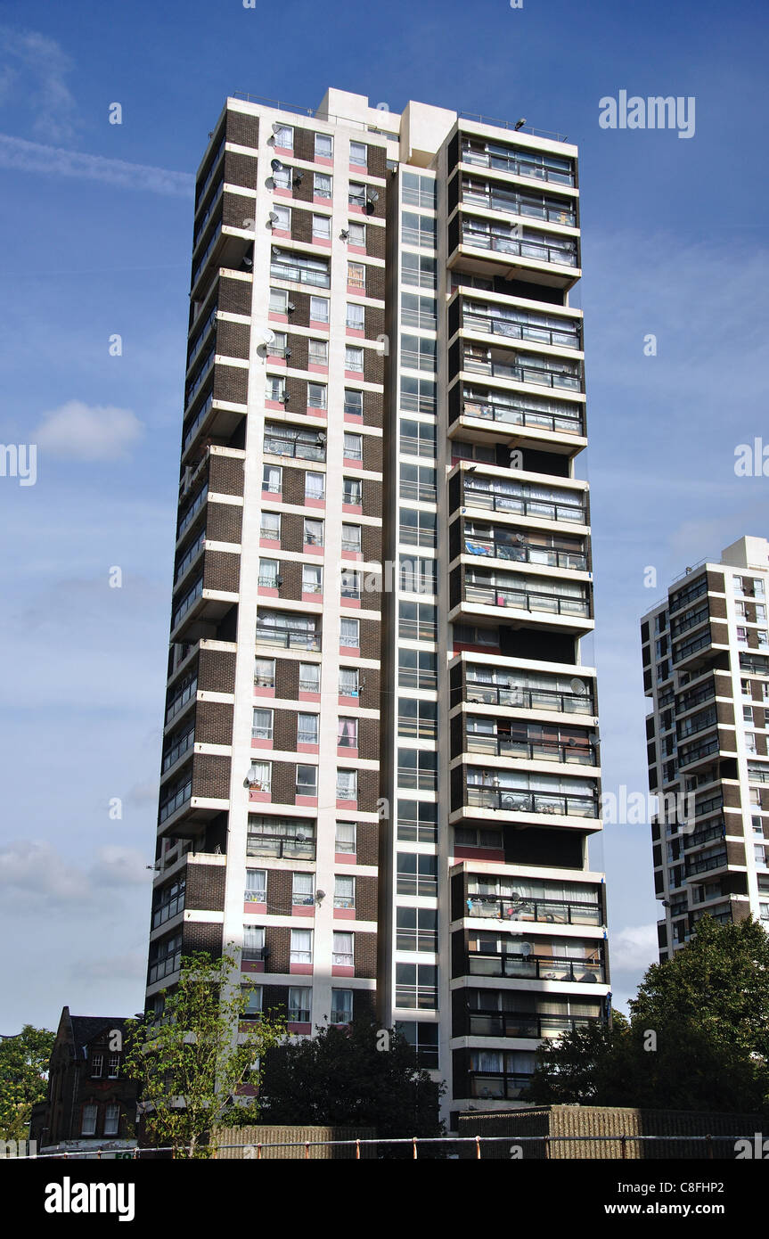 High-rise buildings on Wyndham & Comber Estate, Camberwell, London ...