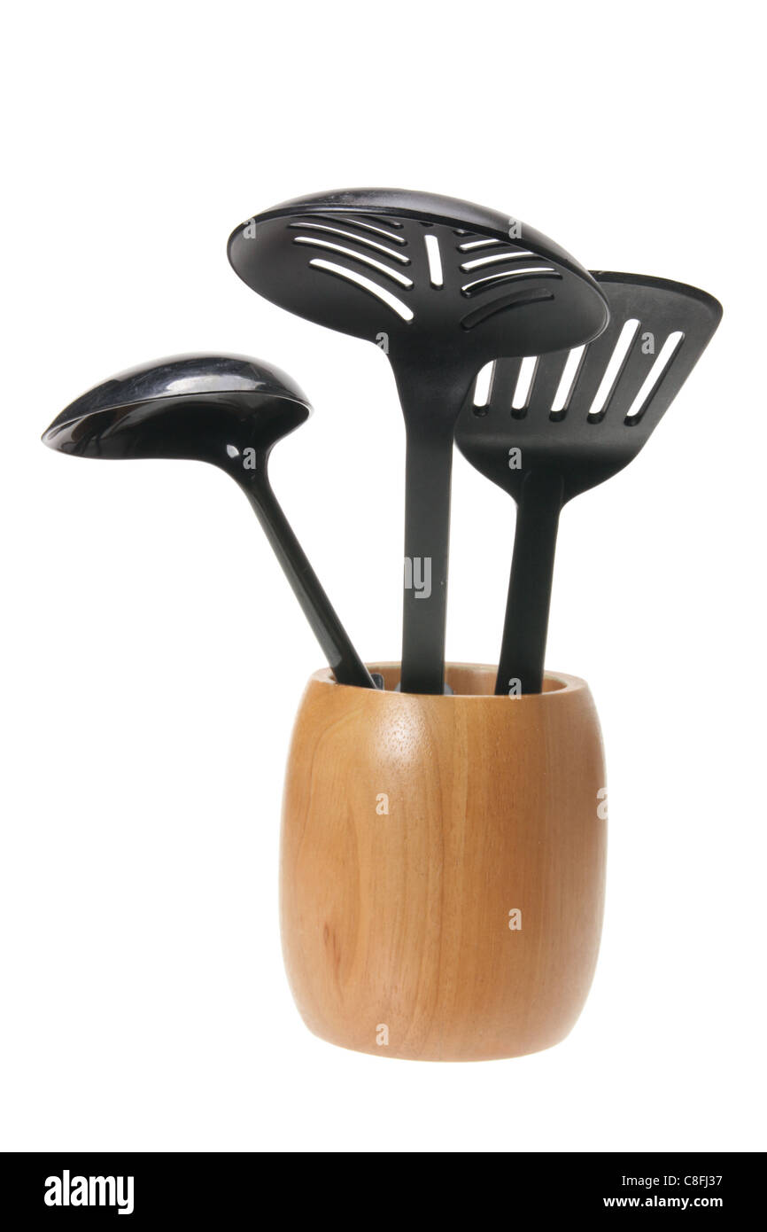 Black kitchen utensils in Cut Out Stock Images & Pictures - Alamy