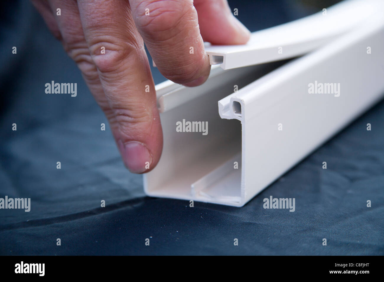Plastic trunking 50mm x 50mm Stock Photo - Alamy