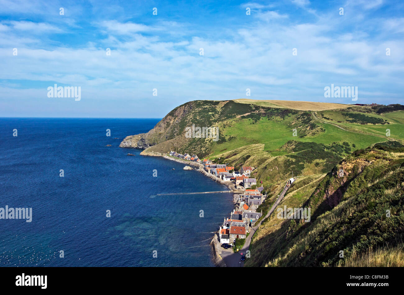 The former fishing village of Crovie in Aberdeenshire Scotland seen ...