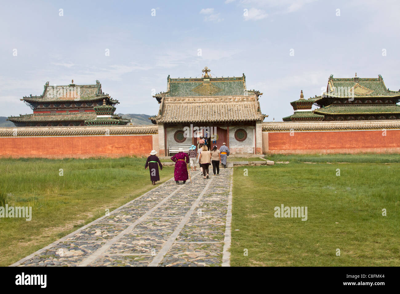 Elderly nomadic faithful at the Erdene Zuu Monastery in Karakorum ...