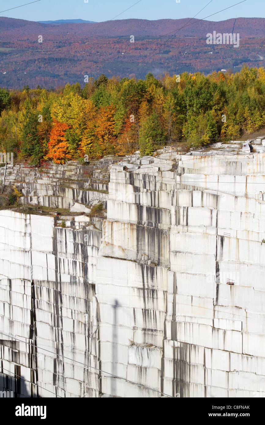 Quarry landscape of Granite rock, stone, at Rock of Ages quarry near ...
