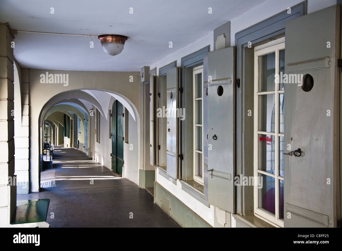 A view through the covered arcades of Bern, Switzerland Stock Photo - Alamy