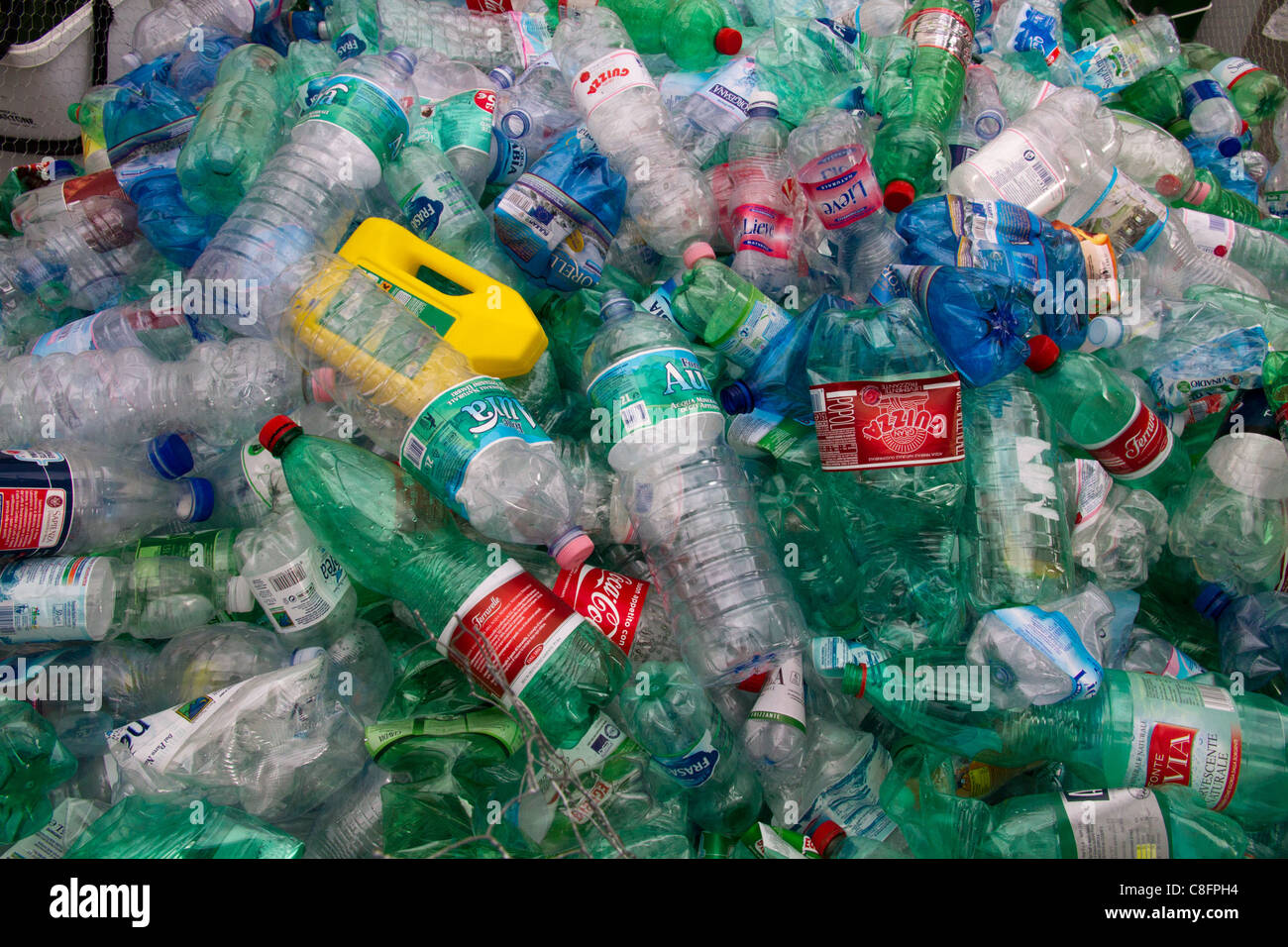 Discarded Plastic water bottles collection Stock Photo - Alamy